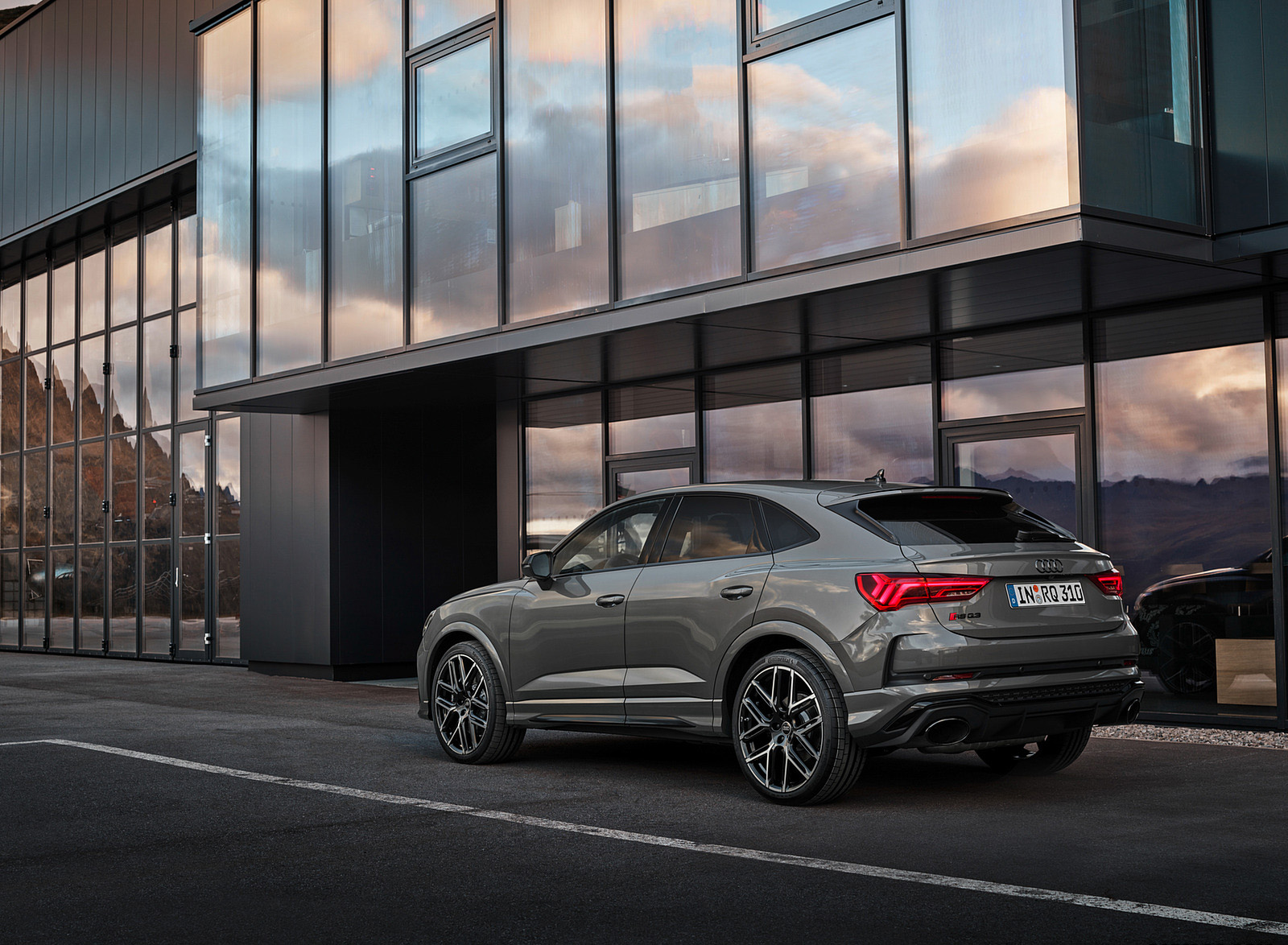 2023 Audi RS Q3 Sportback 10 Years Edition (Color: Chronos Grey Matallic) Rear Three-Quarter ...