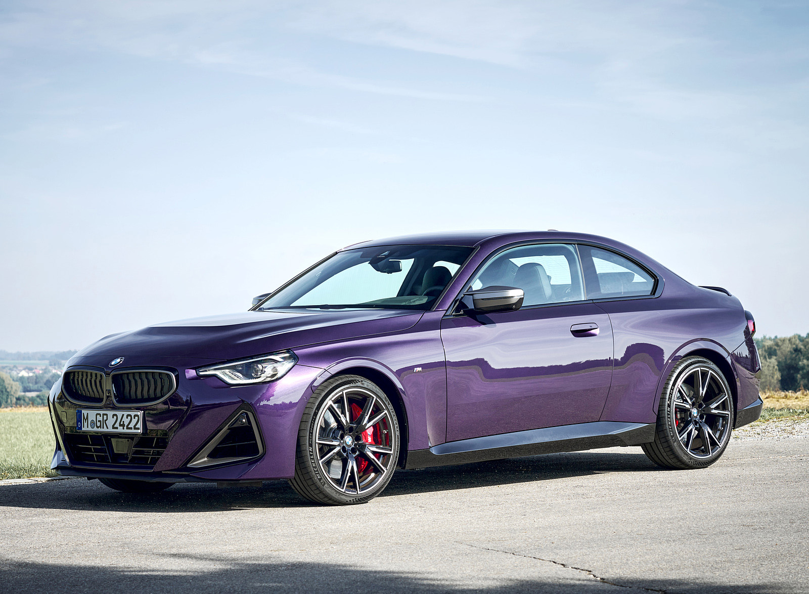 2022 BMW M240i Coupé xDrive (Color: Thundernight Metallic) Front Three ...