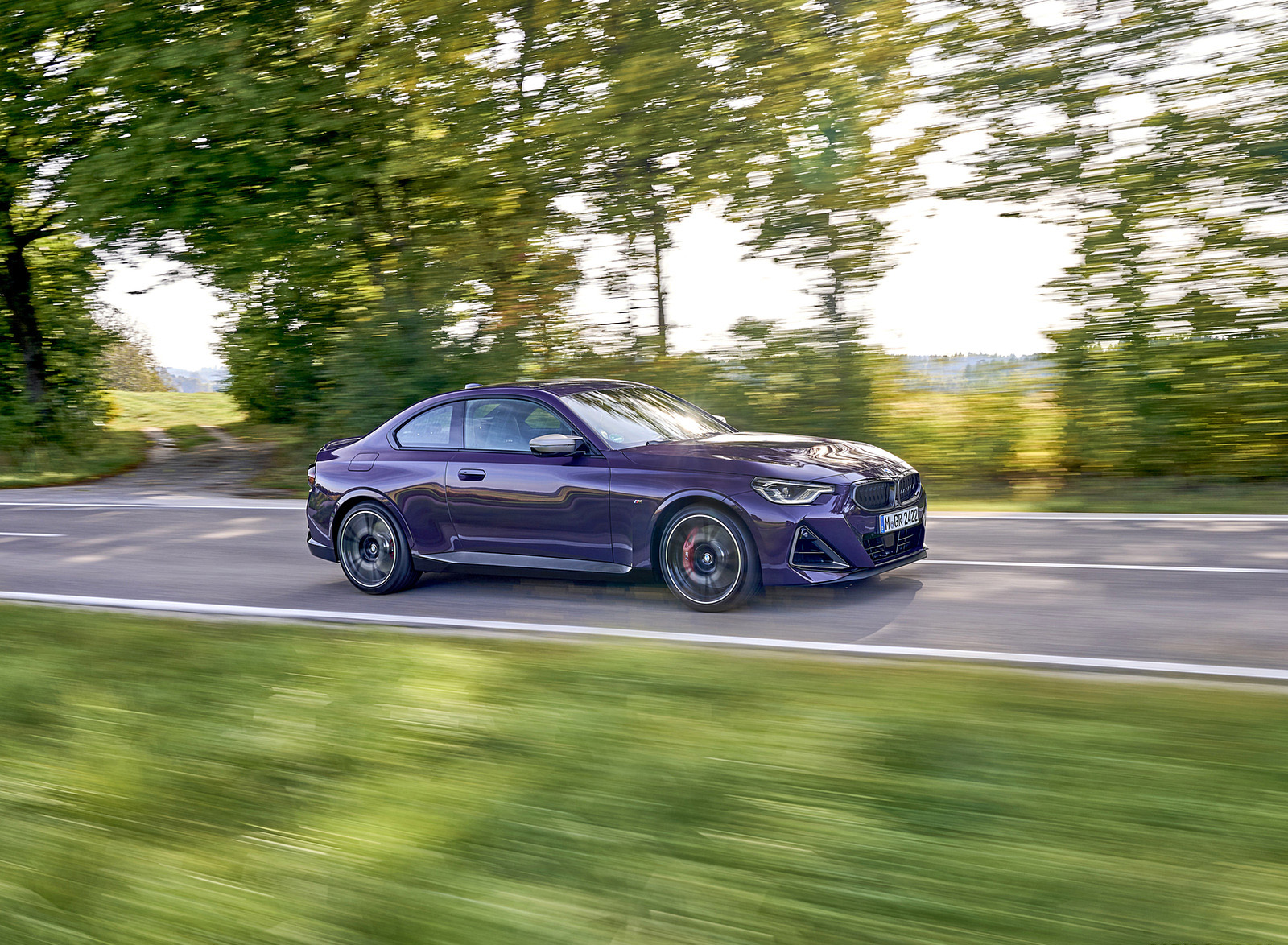 2022 BMW M240i xDrive Coupé (Color: Thundernight Metallic) Front Three ...