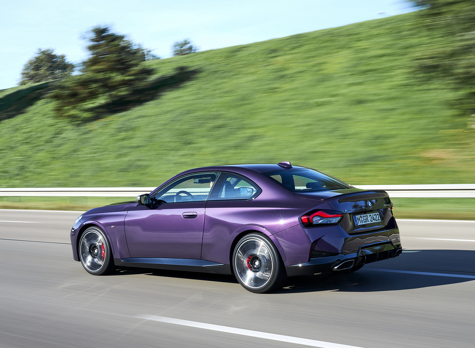 2022 BMW M240i Coupé xDrive (Color: Thundernight Metallic) Rear Three ...